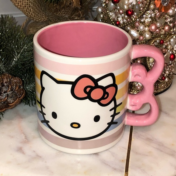 Hello Kitty | Dining | Nwt Hello Kitty Striped Bow Handle Mug | Poshmark